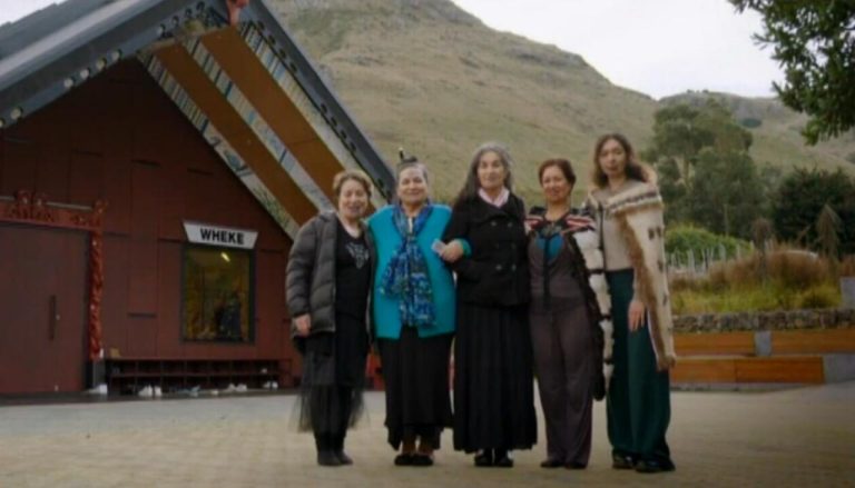 Three generations of Ngāti Wheke wāhine receive their moko kauae at Rāpaki Marae - Rapaki Marae